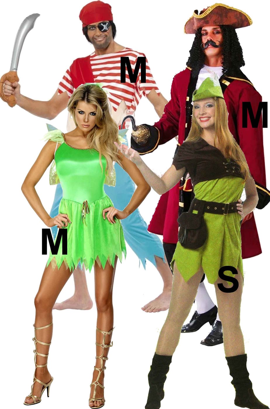 Gruppo di costumi di carnevale adulti Peter Pan L'isola che non c'e' 4
