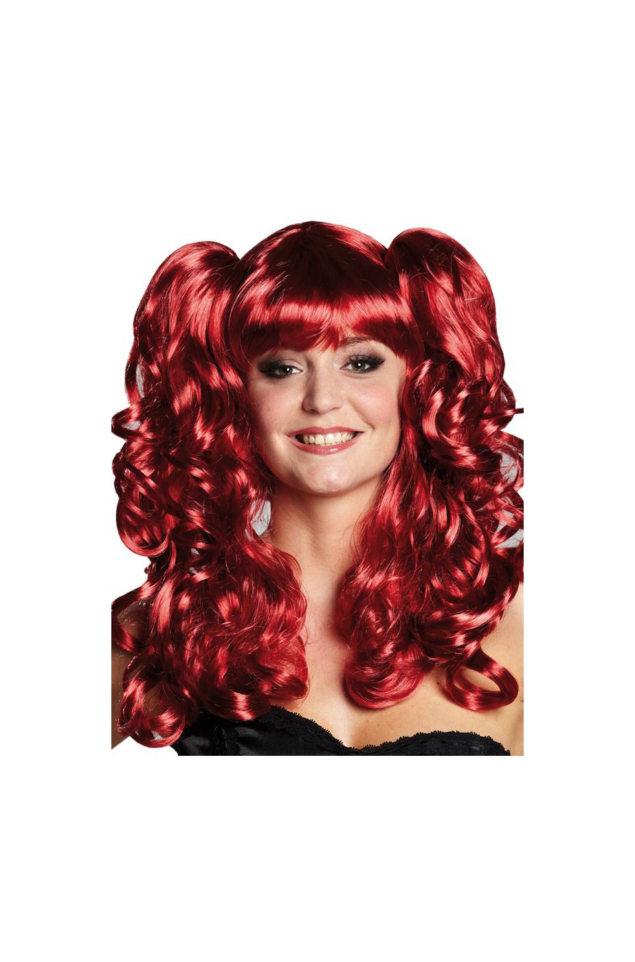 Parrucca donna rossa cosplay. con pony meches manga anime modificabile